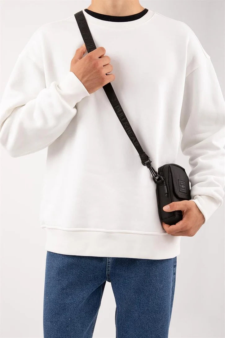 White Basic Oversized Crew Neck Sweater – COMFO